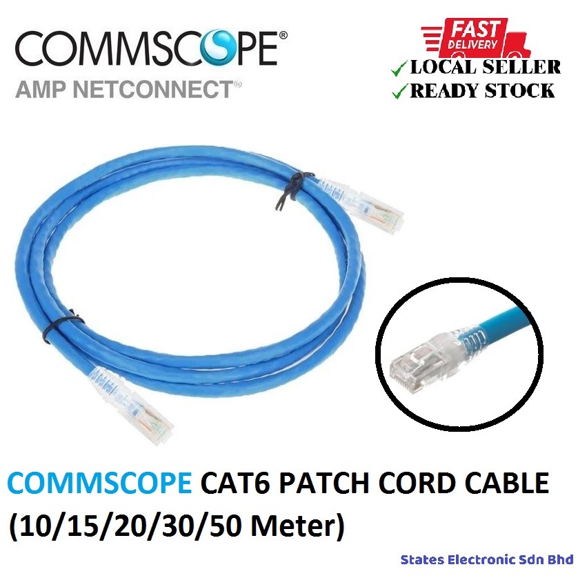 COMMSCOPE CAT6 PATCH CORD CABLE (10/15/20/30/50 Meter) | Shopee Malaysia