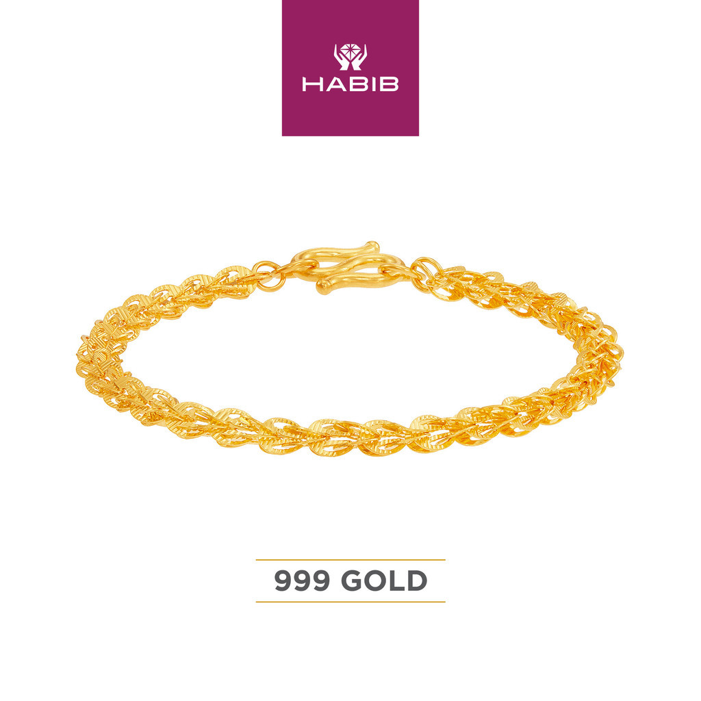 HABIB 999/24K Yellow Gold Bracelet 9GW00191224 | Shopee Malaysia