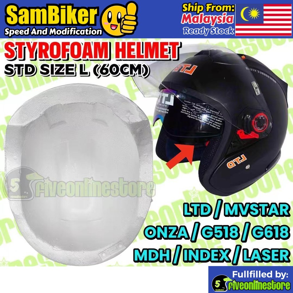 Helmet Styrofoam Gabus Helmet LTD INDEX G518 G618 MVSTAR LASER MDH ONZA ...