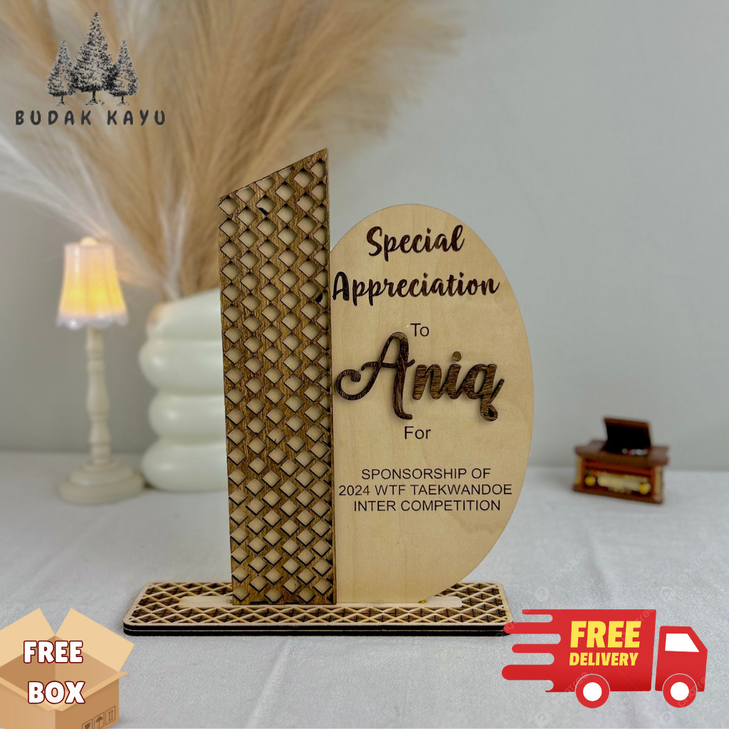 Plaque 3D Award menarik untuk pelbagai majlis FREE BOX/TROFI 3D KAYU ...