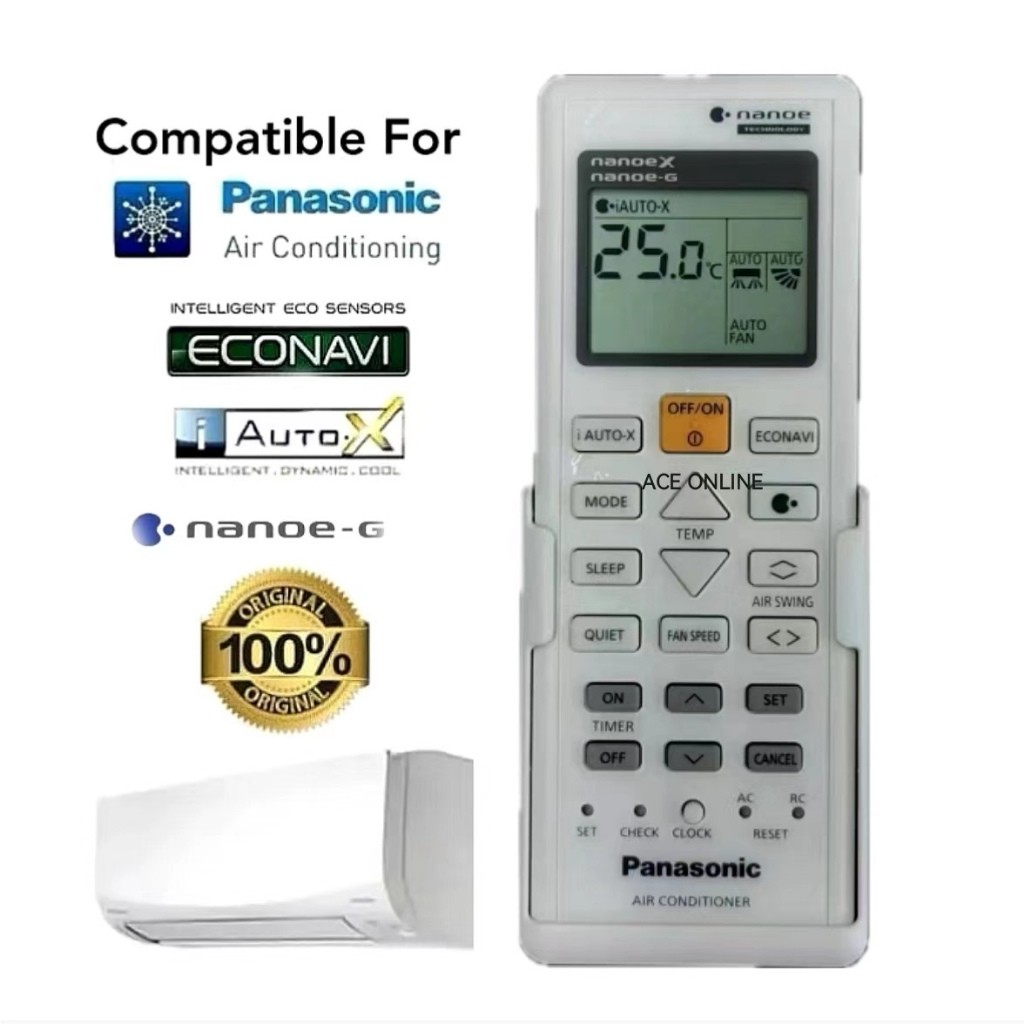 100%Original PANASONIC nanoe-G Air Conditioner Remote Control ...