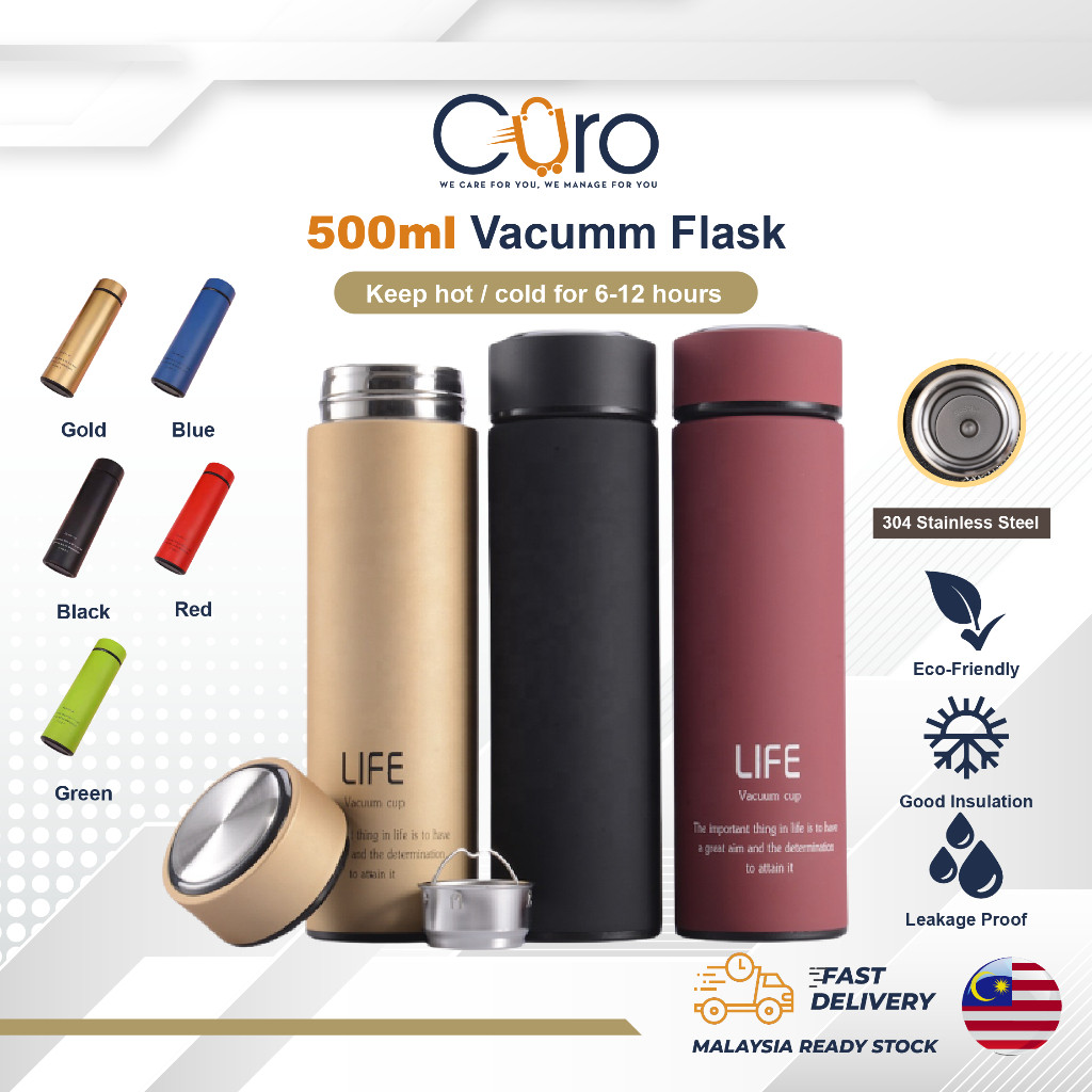 CURO 500ml Thermo Bottle Double Layer 304 Quality Stainless Steel ...
