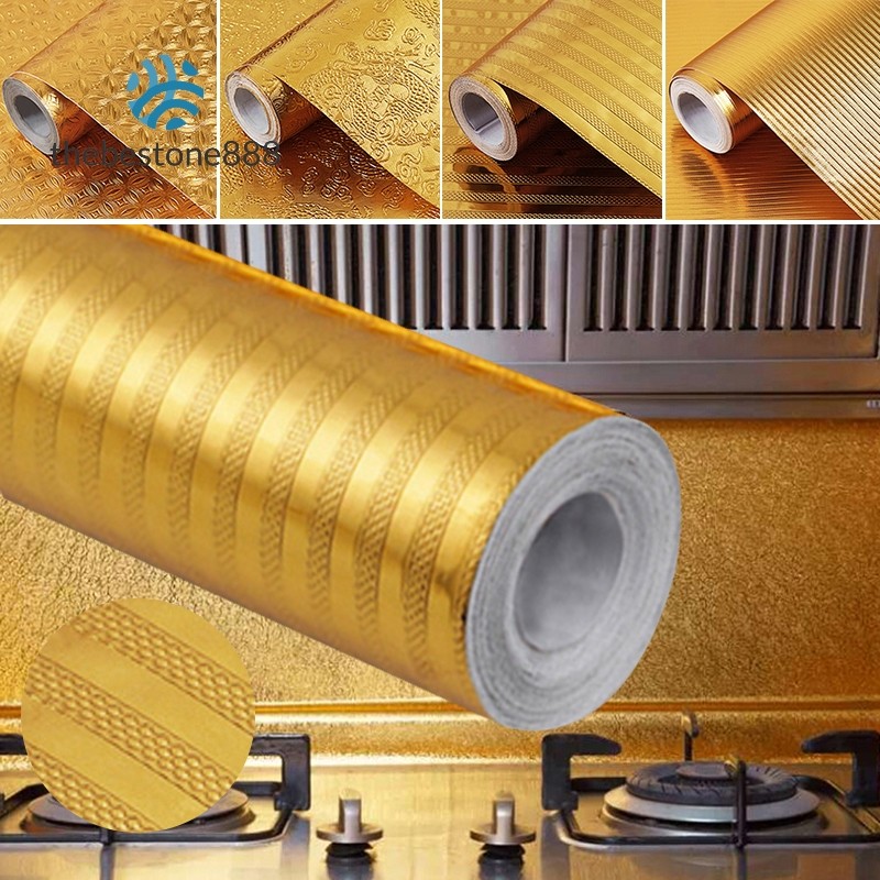 (THEBEST) 60*100CM Self Waterproof Oil-proof Kitchen PVC Tile Wall ...