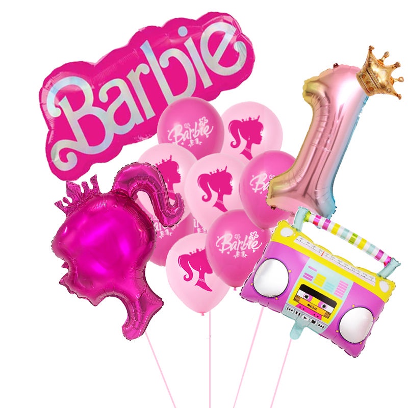 Barbie balloon set kids Barbie princess theme kids birthday background ...