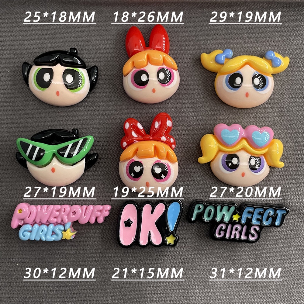 Diy Resin Accessories Powerpuff Girls Set diy Cream Glue Phone Case ...