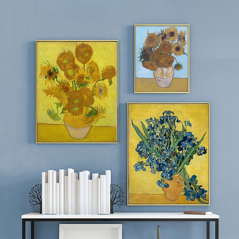 Van Gogh Starry Night Canvas Painting Art Deco Wall Painting Iris ...