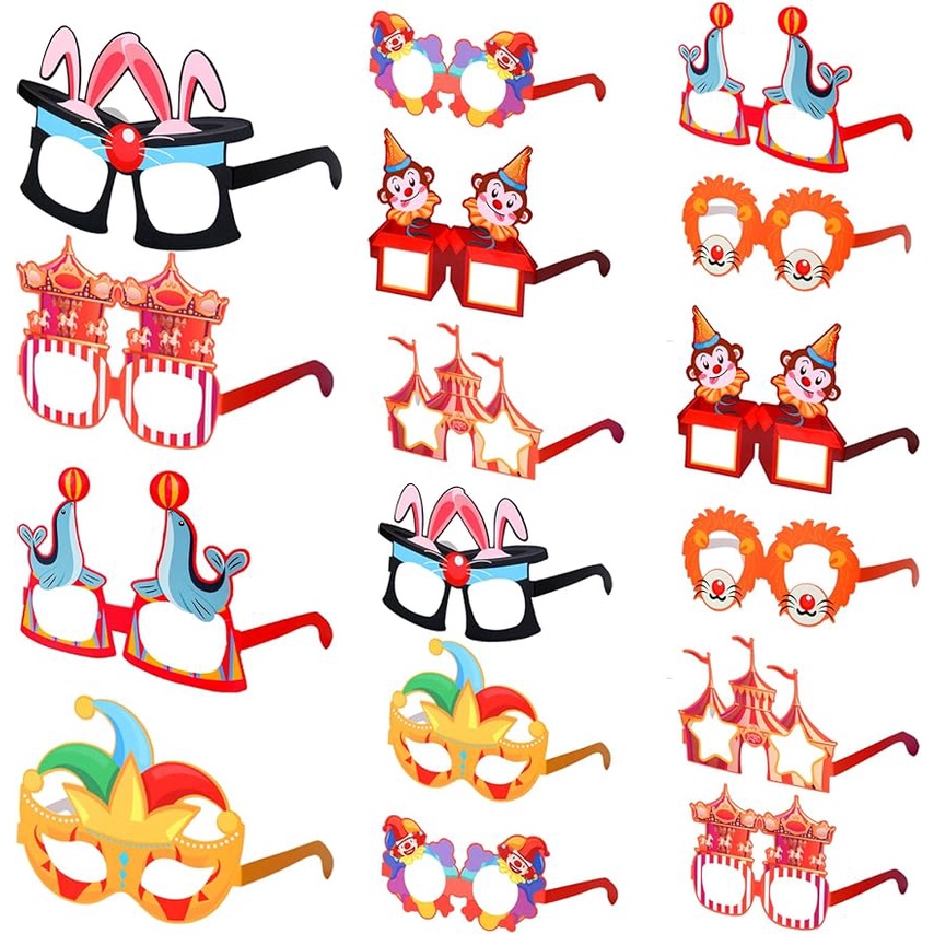 JOYMEMO 16Pcs Funny Carnival Party Glasses Fram for Kids Adults ...