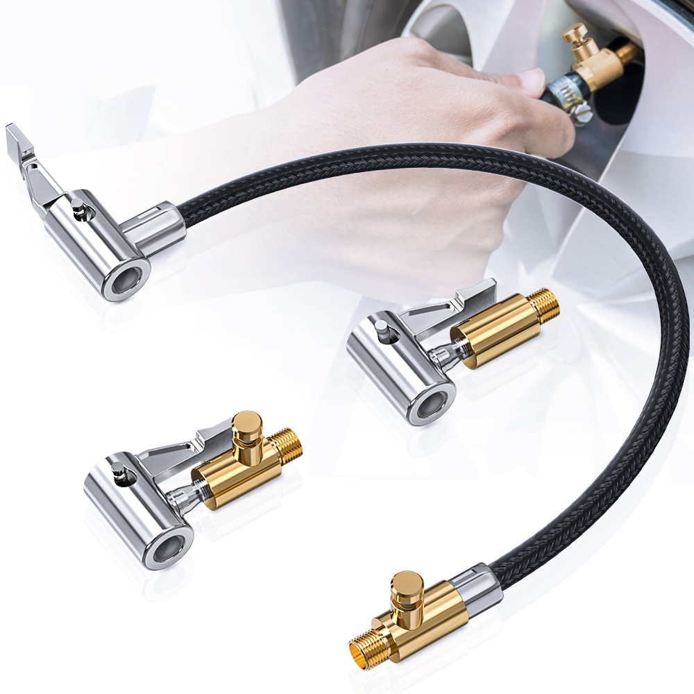 Tire Inflator Hose Inflatable Car Adapter Twist Tyre Air Pump Extension ...