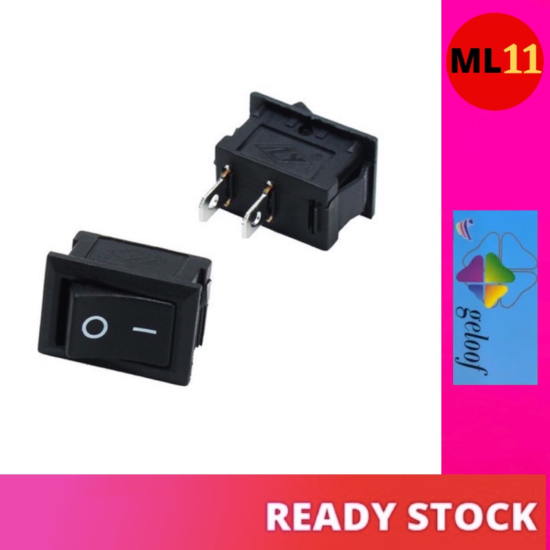 GELOOF 2 Pin Mini Boat Switch / Rocket Switch / Press Switch ON/OFF I/O ...