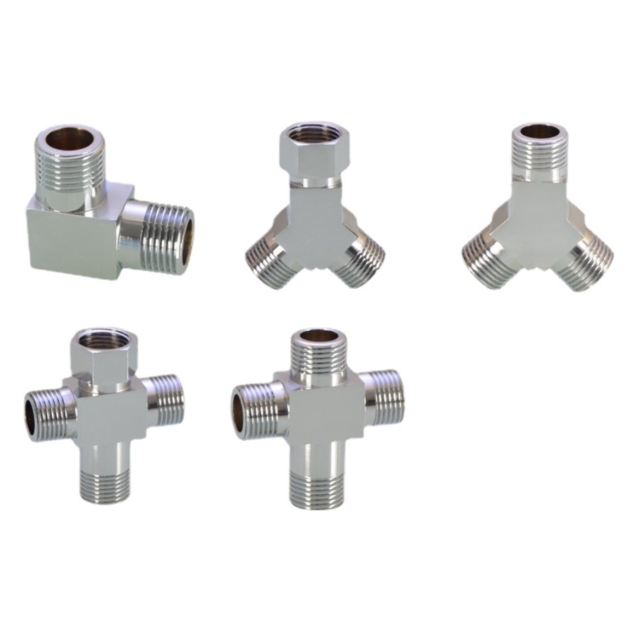[KZS] Three-way Joint 4 Points 20mm 1/2 One-in Two-out Brass Inner ...