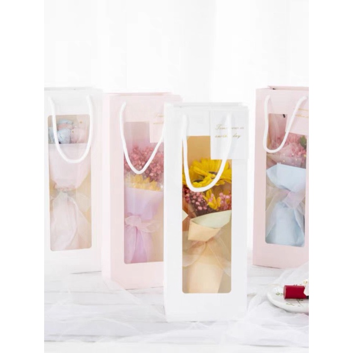 SHIOK Flower Wine Enzyme Gift Bag With Transparent Window For Wedding ...