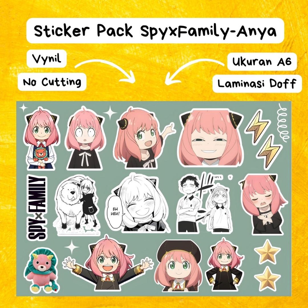 Mini Sticker Pack Sticker Pack Spy x Family Anya Forger - Pre-cut ...
