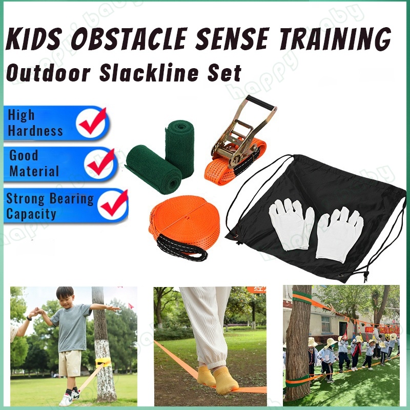 Slackline Training Fitness Balance 50FT/15m Portable Challenge Walking ...