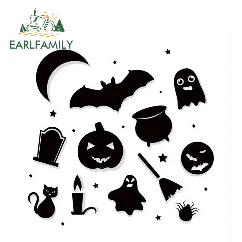 EARLFAMILY 13cm Halloween Ghost Car Sticker Campervan Rear Windshield ...