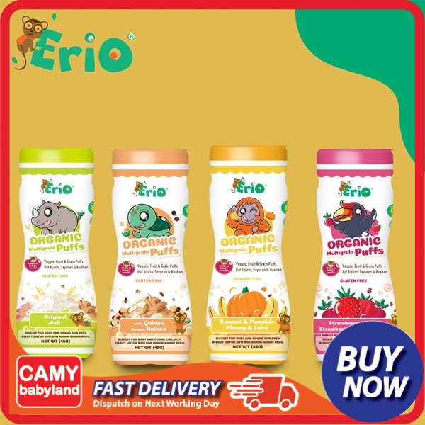 Erio - Organic Multigrain Puffs 8M+ (Assorted Flavour)45g | Shopee Malaysia
