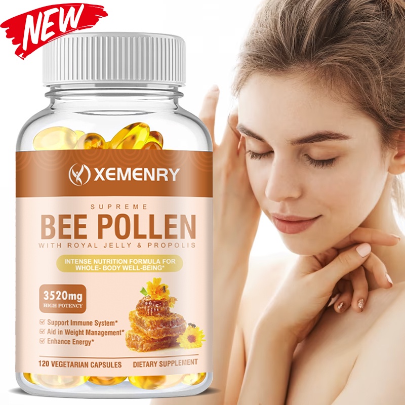 Bee Pollen Capsules (100% Vegan, Non-GMO and Gluten-Free) are naturally ...