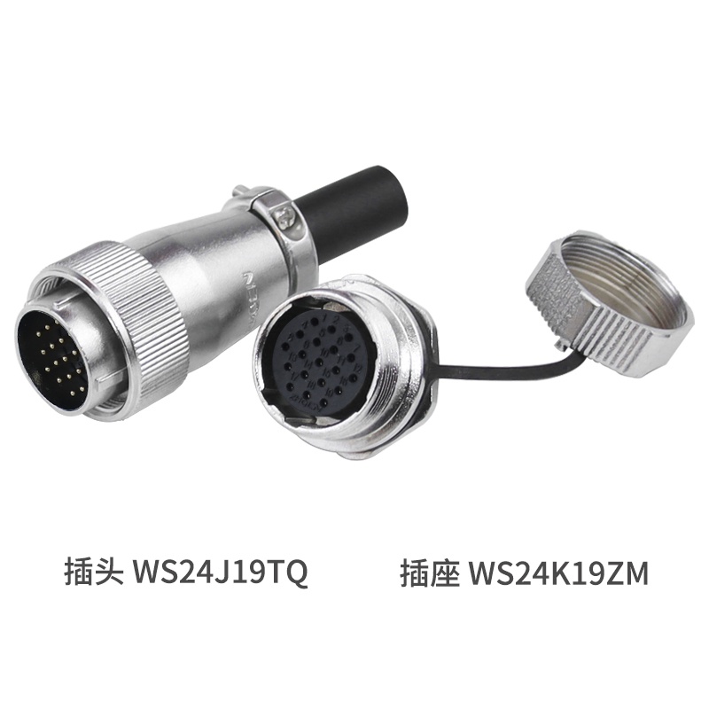 ZHQCN WS24 TQ/ZM M24 Aviation Connector 2 3 4 9 10 12 19 Pin Male Plug ...
