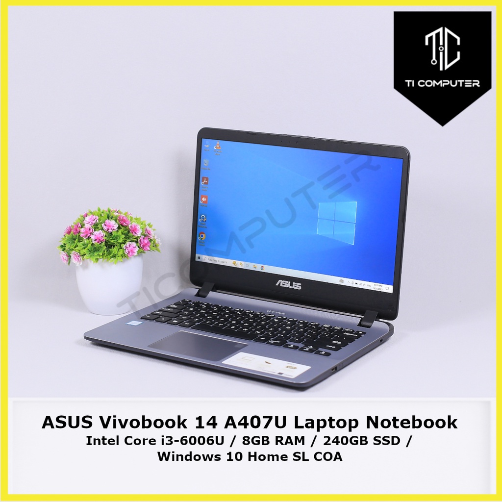 ASUS Vivobook 14 A407U Intel Core i3-6006U 8GB DDR4 RAM 240GB SATA SSD ...