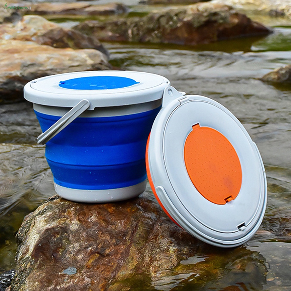 Foldable Fish Bucket With Lid Handle Collapsible Plastic Bucket For ...
