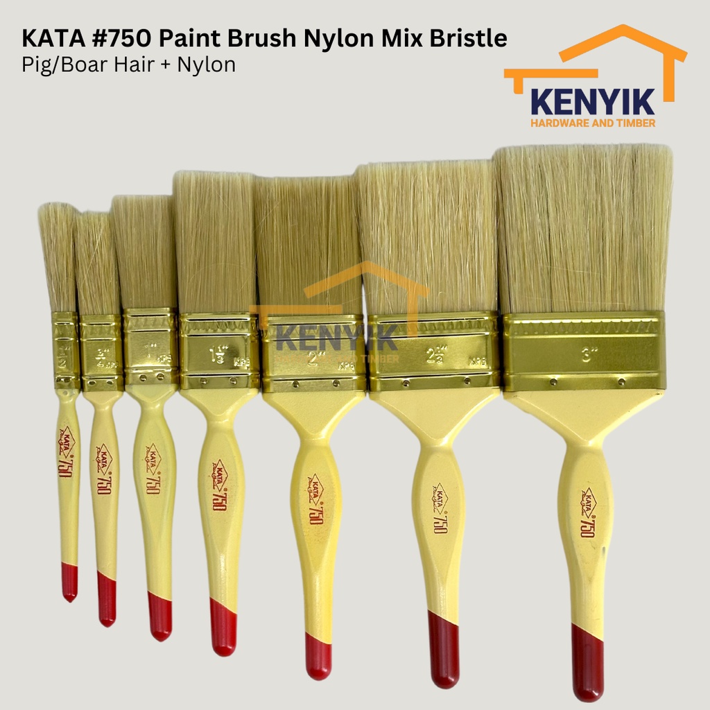 KATA 750 Paint Brush Nylon Mix Bristle (Pig/Boar Hair + Nylon) | Shopee ...