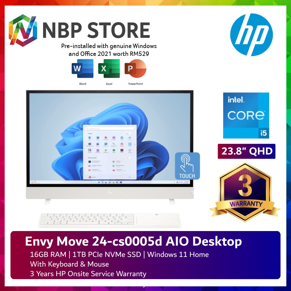 HP Envy Move 24-Cs0005d 23.8" QHD Touch All-In-One Desktop PC Shell ...