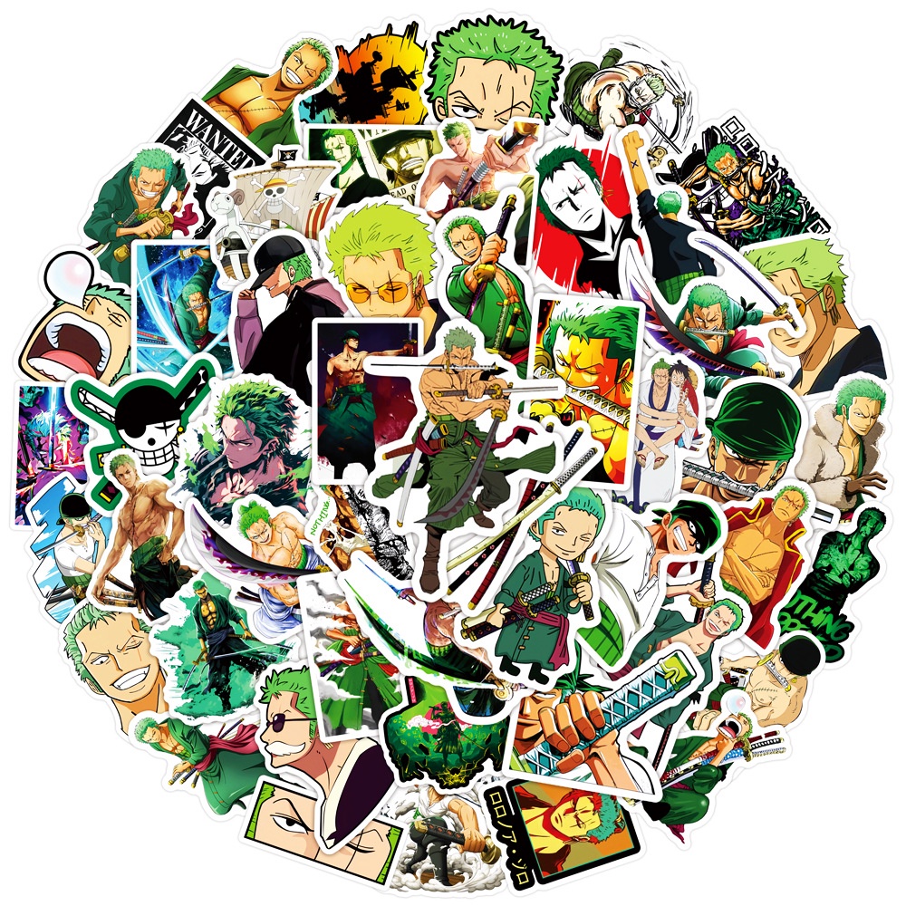 50PCS Anime ONEPIECE Roronoa Zoro Waterproof Graffiti Stickers For ...
