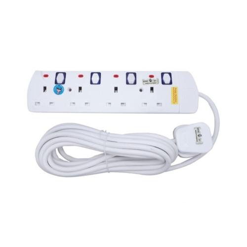 Wire Wayar Extension 5 Meter SIRIM Approved Electric Plug 4 Gang ...