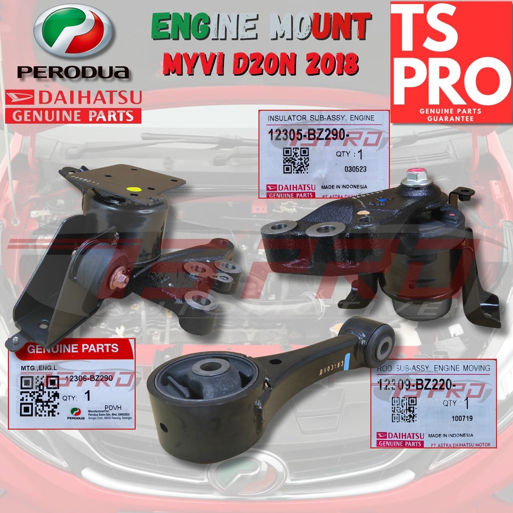 Perodua Myvi D20N 2018year~ Auto Genuine Engine Mounting Pemasangan Enjin 12306-BZ290 12305 ...