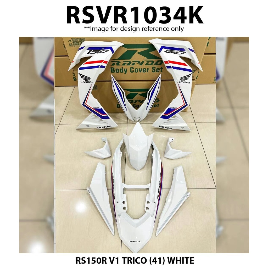Rapido Cover Set Honda RS150R V1 V2 V3 TRICO (41) White RS150 RS150 R Coverset Motor Accessories ...