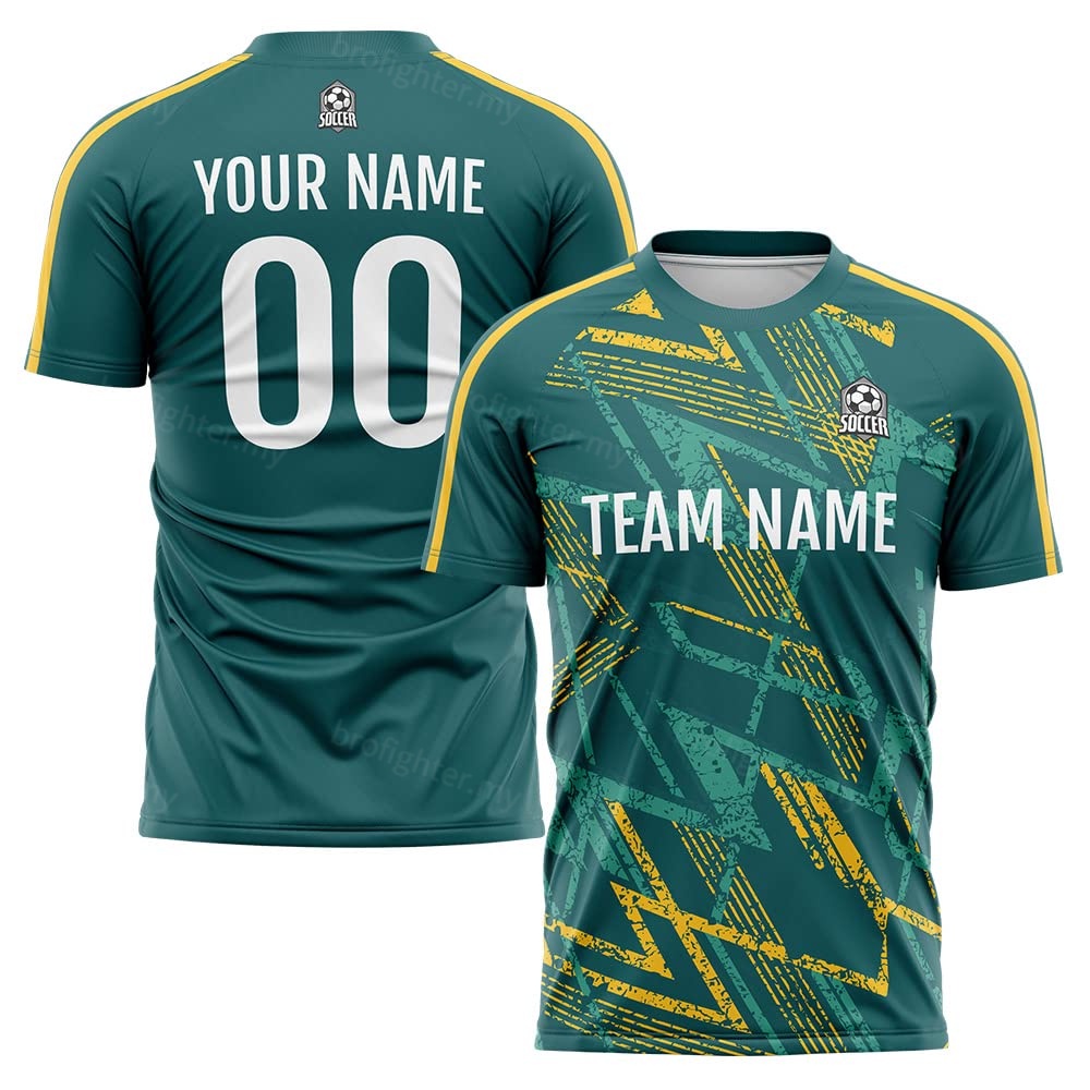 Baju Sukan Football Custom Your Name and Team Name/Number Soccer Jersey ...