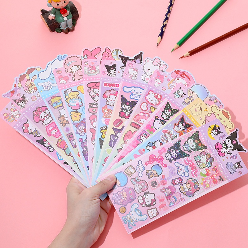 Japanese Sanrio Kuromi Melody Laser Goo Card Sticker Creative Goo Disc ...