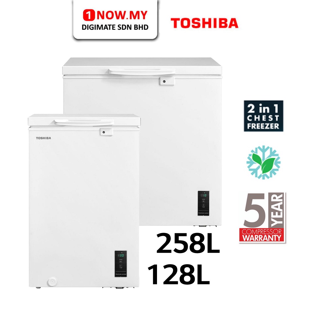 TOSHIBA 128L / 258L 2-in-1 Chest Freezer GR-RC130CE-DMY / GR-RC259CE ...