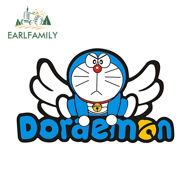 EARLFAMILY 13cm Naughty Doraemon Car Stickers Humorous Occlusion ...