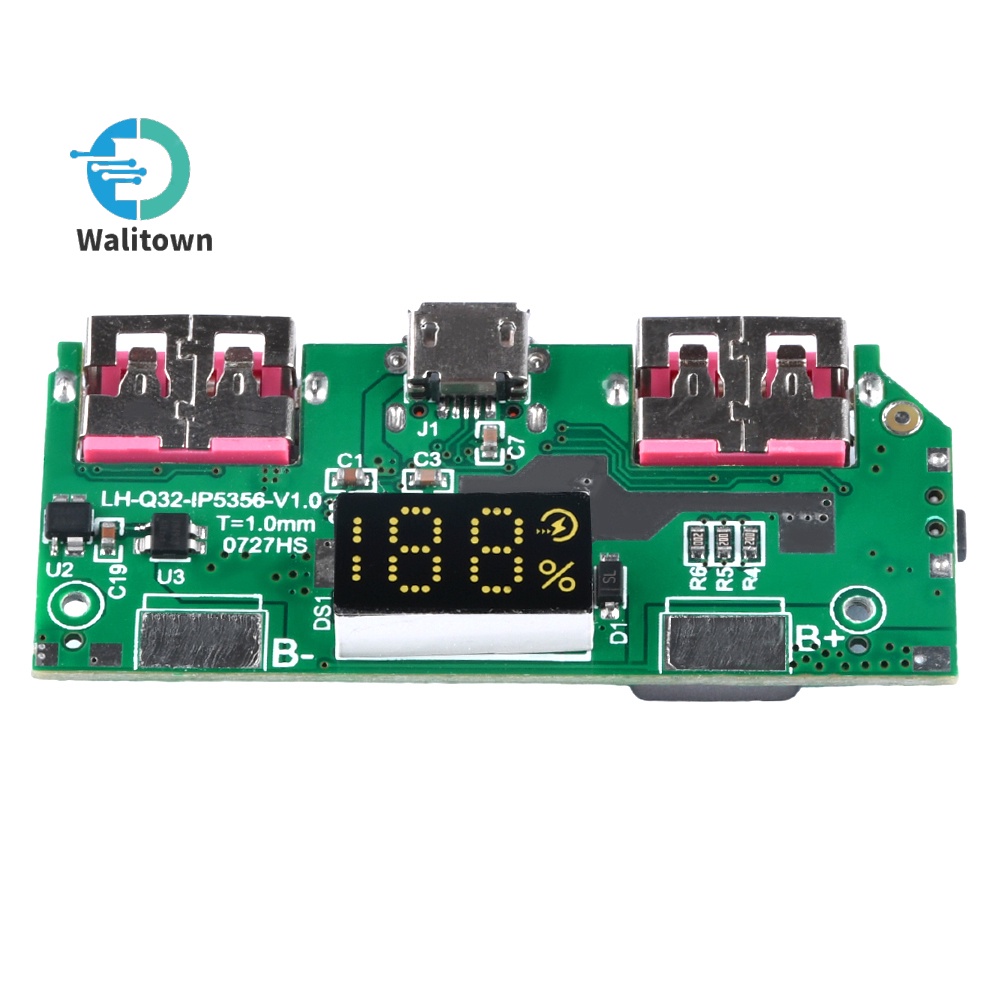 5V 3A Li-ion Battery Digital Fast Charging Module IP5356 Support TYPE-C ...