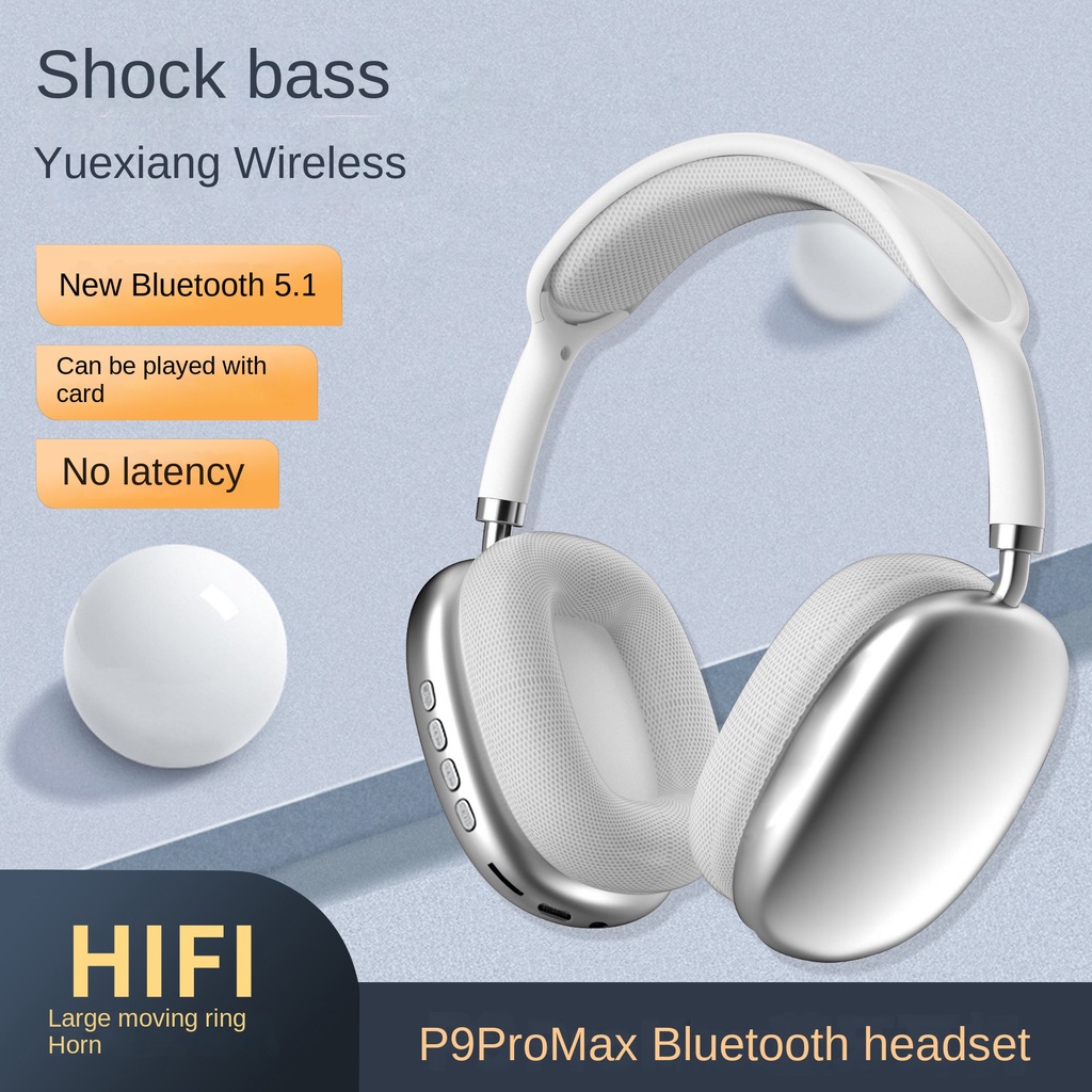 P9 pro max Bluetooth headset Wireless noise reduction earphone | Shopee ...