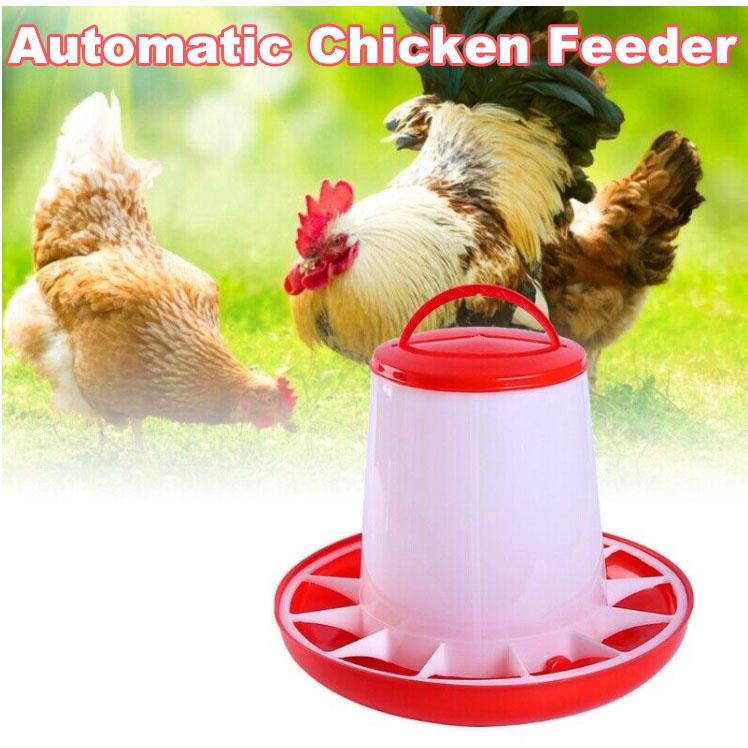 Automatic Chicken Feeder Poultry Breeding Water Food Feeder Dispenser ...
