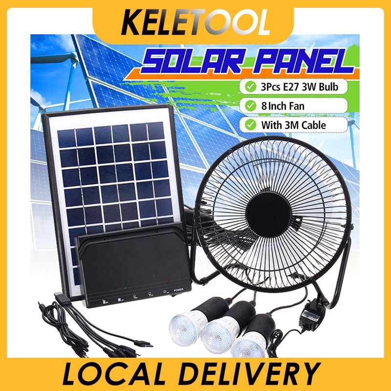 12V USB Solar Power Panel Solar Charger Solar Fan solar system ...