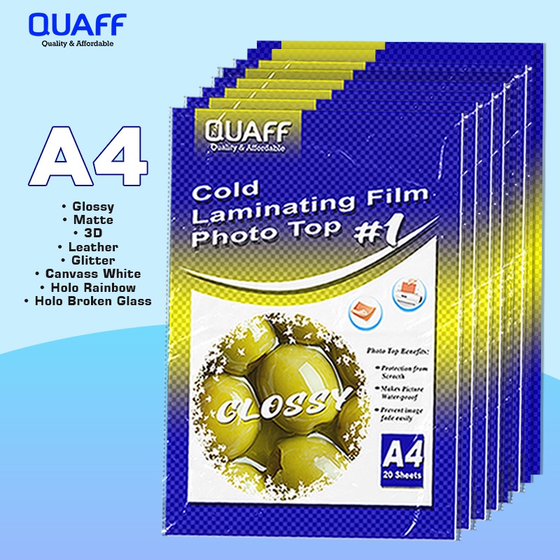 Cold Laminated Plastic A4 size (80micron) 20 sheets / pack QUAFF brand ...