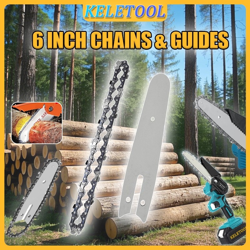 6 Inch Chainsaw Chain and Guide Replacement Chain Saw Bar and Chains ...