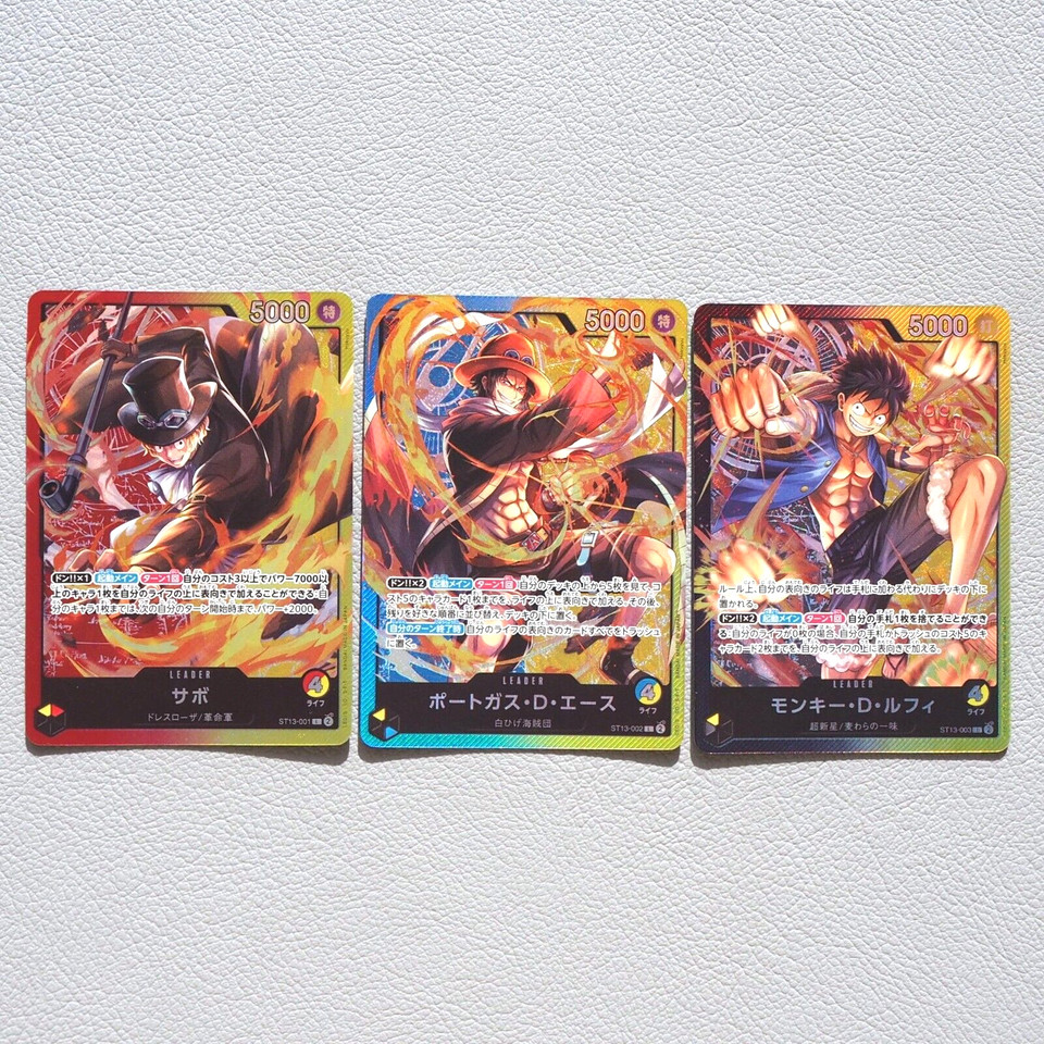One Piece Card Luffy Ace Sabo 3set ST13-001 ST13-002 ST13-003 MINT Japanese k407 | Shopee Malaysia
