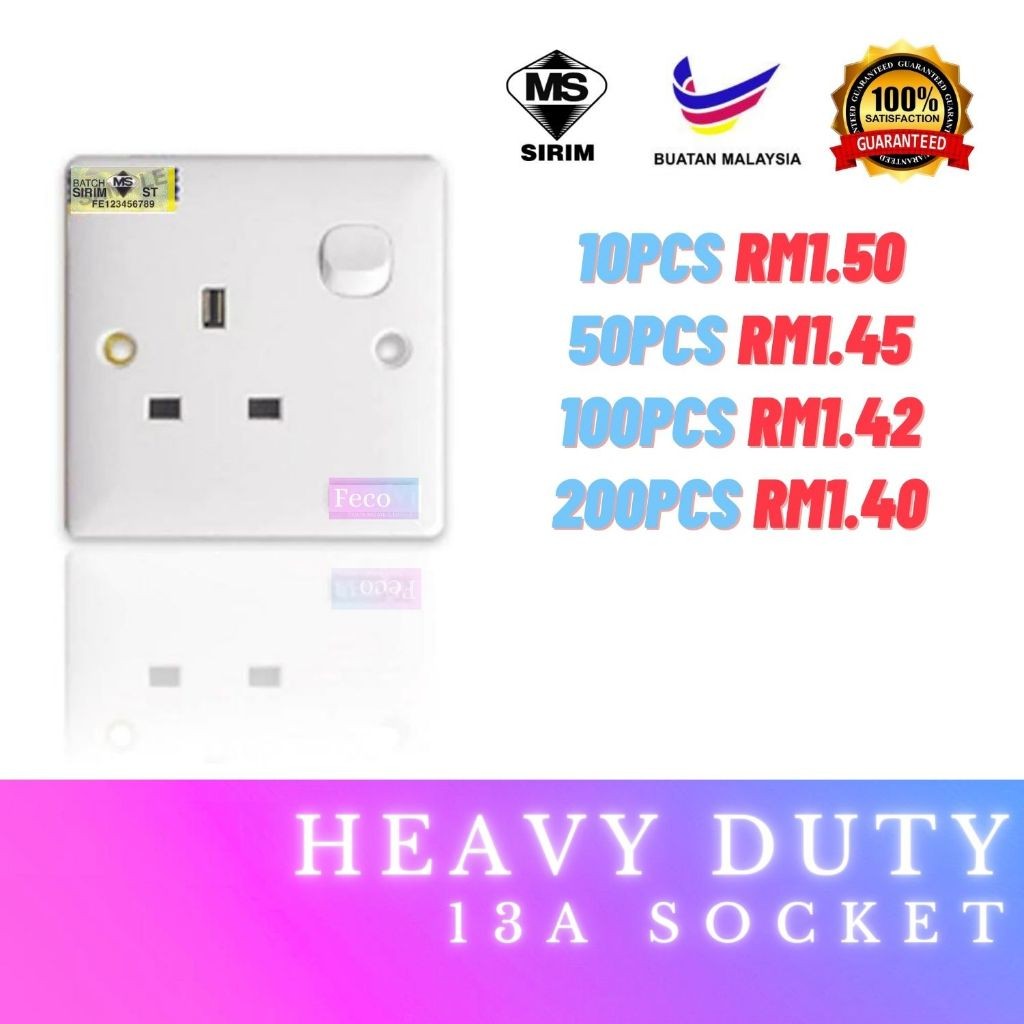 13A Single Switch Socket 13A Switch lampu Electric Socket 13A Socket ...