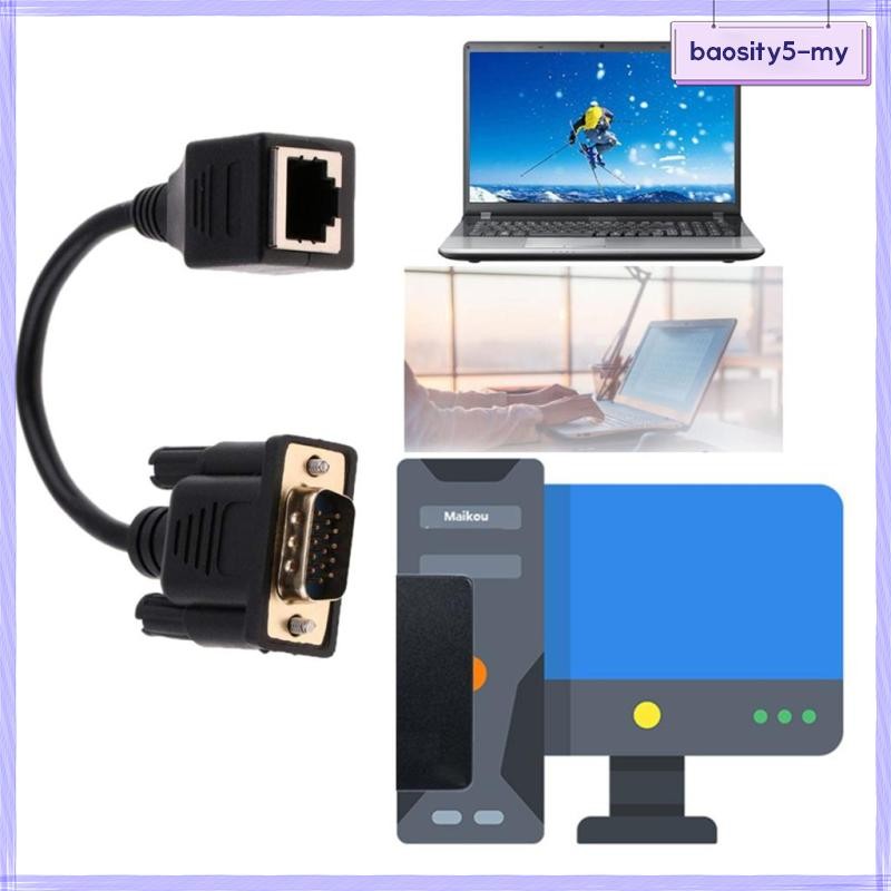 [BaositydaMY] VGA 15pin Male Extender To RJ45 Female Network Converter ...