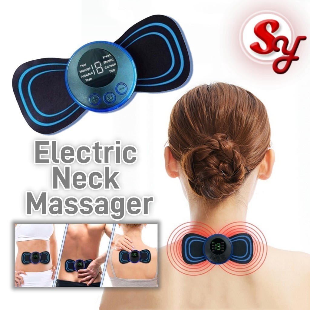 Mini Massager Shoulder Neck Cervical Massage Sticker EMS Pain Relief ...