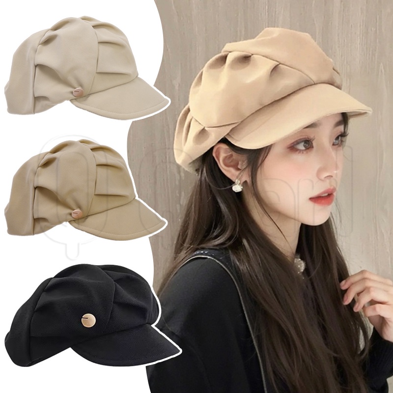 Y2K Trendy Breathable Artist Newspaper Cap / Girls Adjustable Travel ...