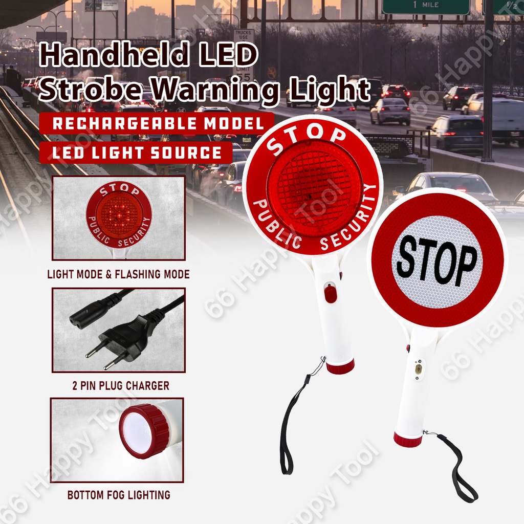 Handheld Traffic STOP Sign Emergency Flashing LED Strobe Warning Light ...