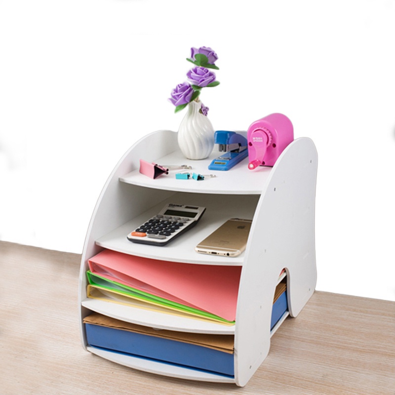 Multilayer office tabletop storage rack file organizer A4 paper rack ...