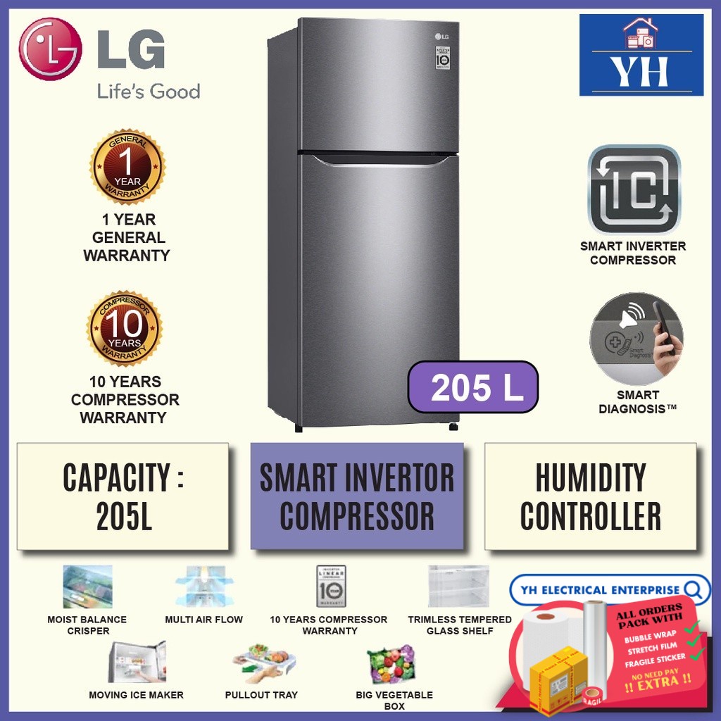 LG 205L Top Freezer with Multi Air Flow & Smart Inverter Compressor 2 ...
