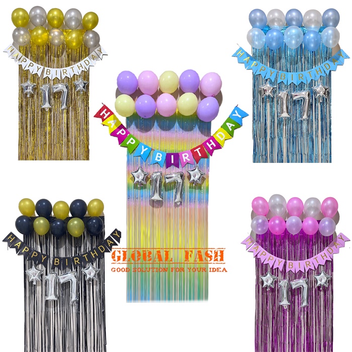 Plain / Simple HBD Banner Decoration Package Elegant HBD Decoration ...