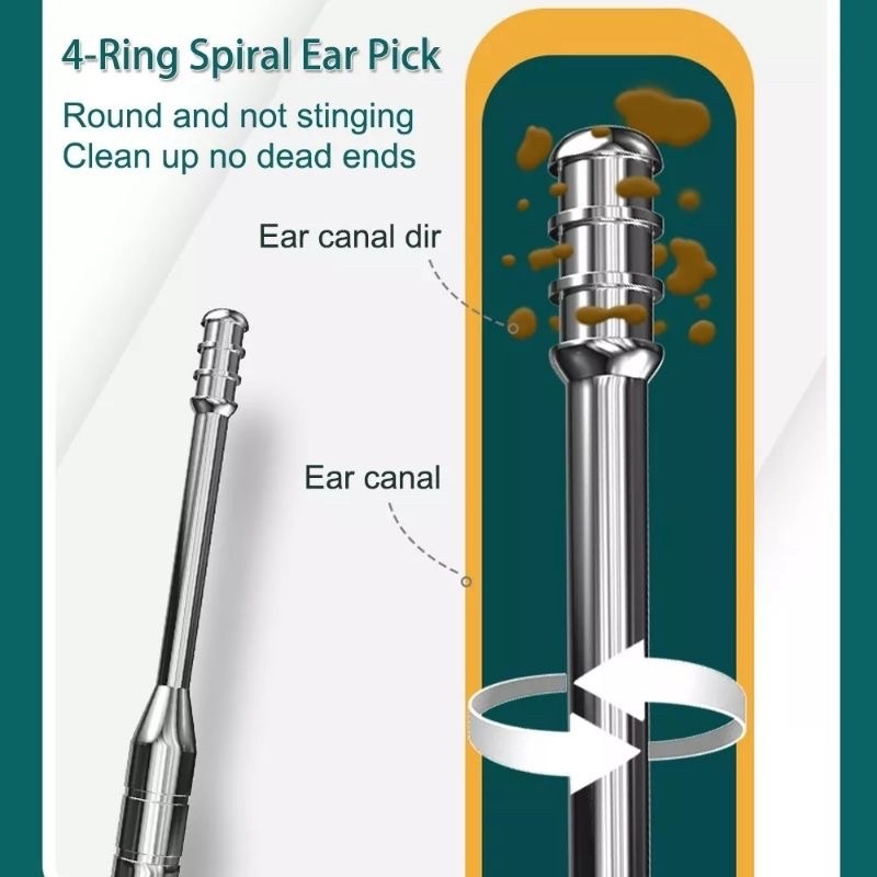 High Quality Metal Ear Pick Cleaner Tweezer Spoon Spring Dry Ear Wax ...