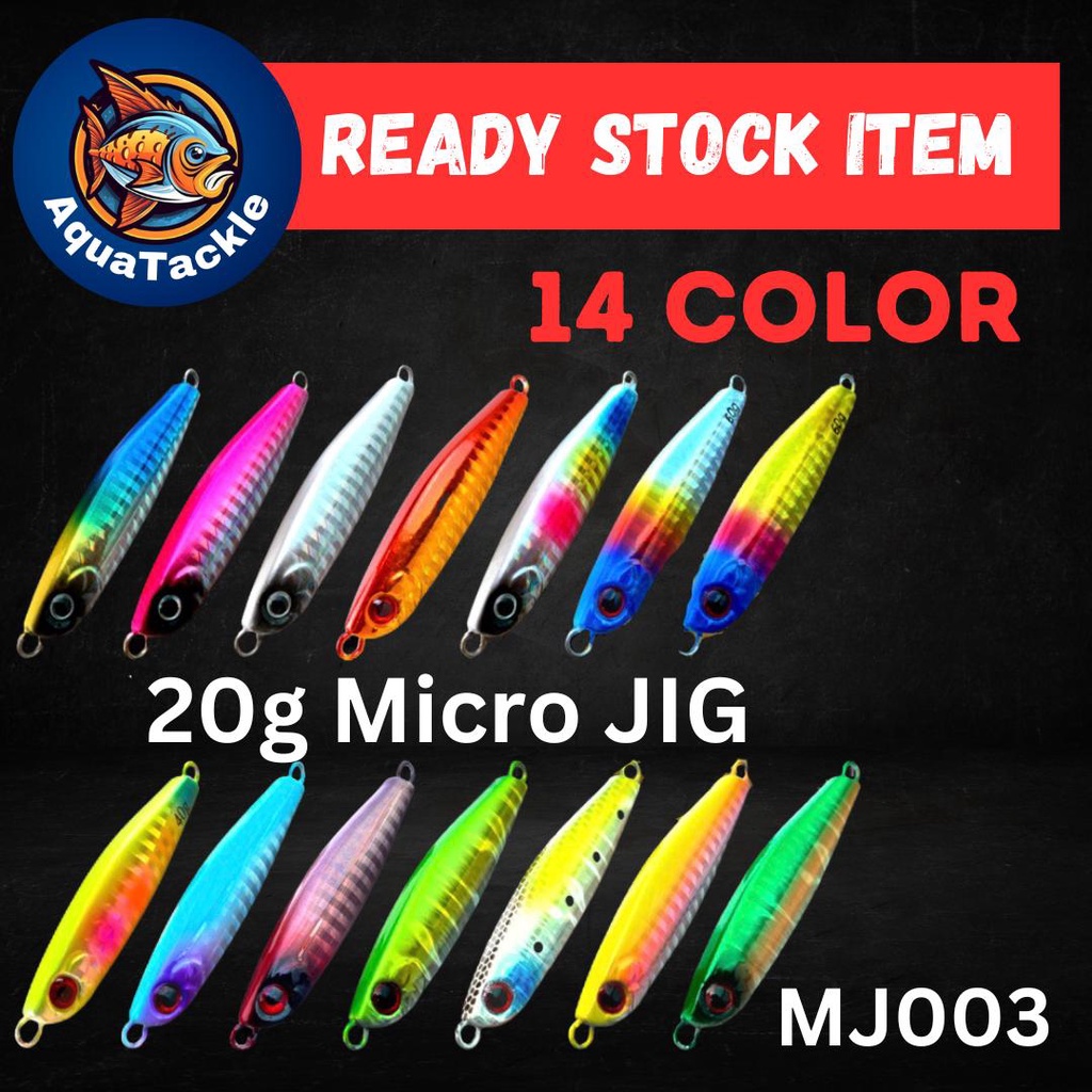 AquaTackle - 【METAL JIG MJ003】 20g Micro Jig Light Jig 3D Eyes Fishing ...